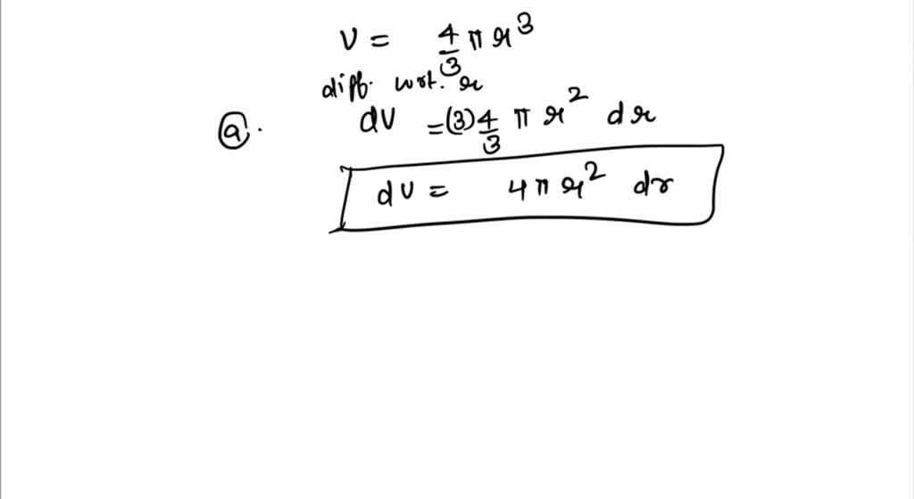 SOLVED: EXAMPLE 4: The radius of a sphere was measured and found to be 18 cm with a possible ...