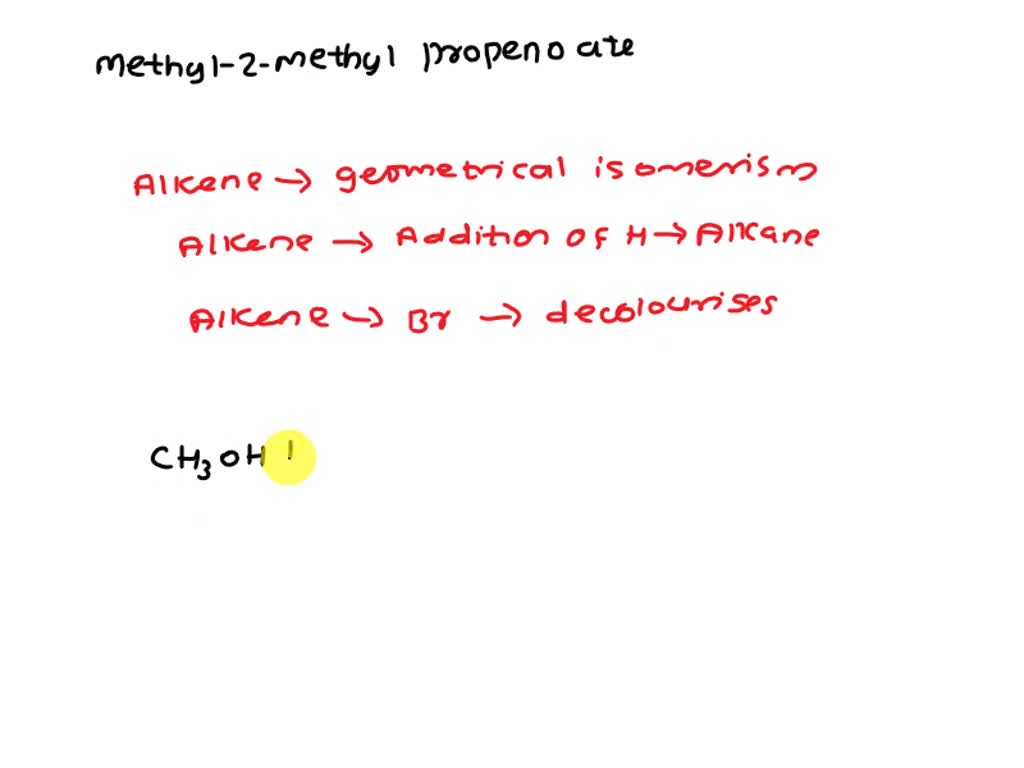 SOLVED: The structure of the molecule of methyl 2-methylpropenoate is ...