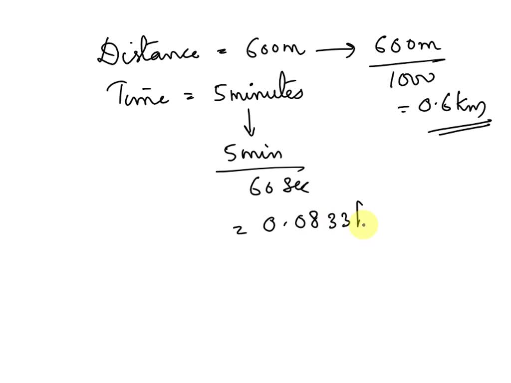 SOLVED: A person crosses a 600 m long street in 5 minutes. What is his ...