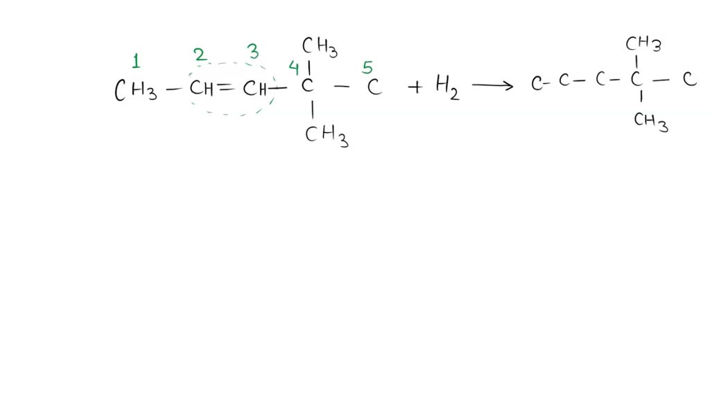 SOLVED: When 4,4-dimethyl-2-pentene adds H2 in the presence of a metal catalyst, the product is ...