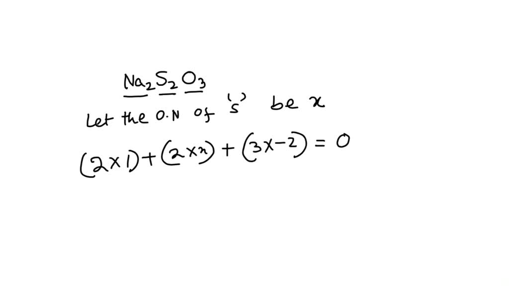 SOLVED: 5. The chemical formula of potassium thiosulfate is K2S2O3 ...