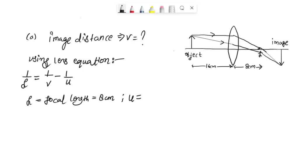 SOLVED: A convex lens of focal length 8cm and a object of height 3cm is placed at a distance of ...