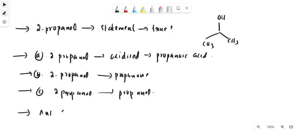 SOLVED: For the oxidation of 2-propanol, shown below, which of the following statements is true ...