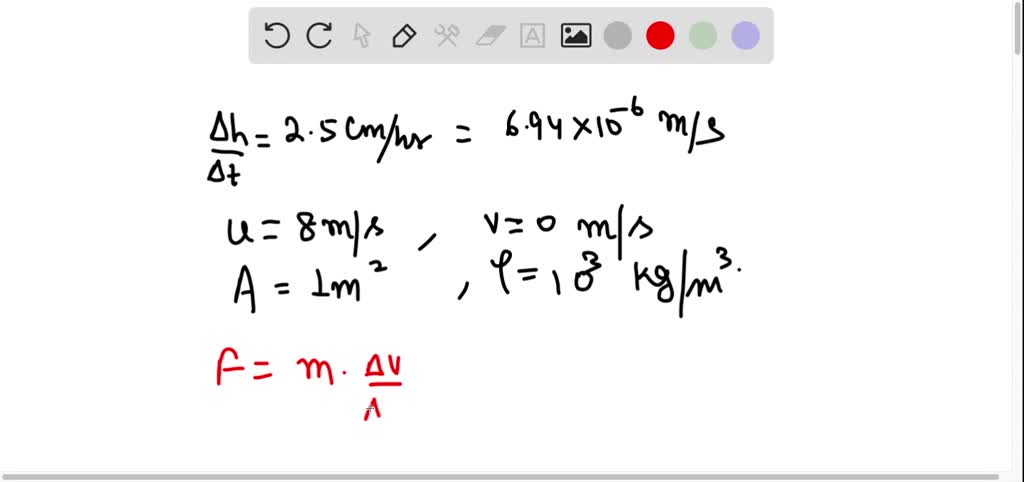 Rain is falling at a rate of 2.5 cm/ h and accumulates in a pan. If the ...