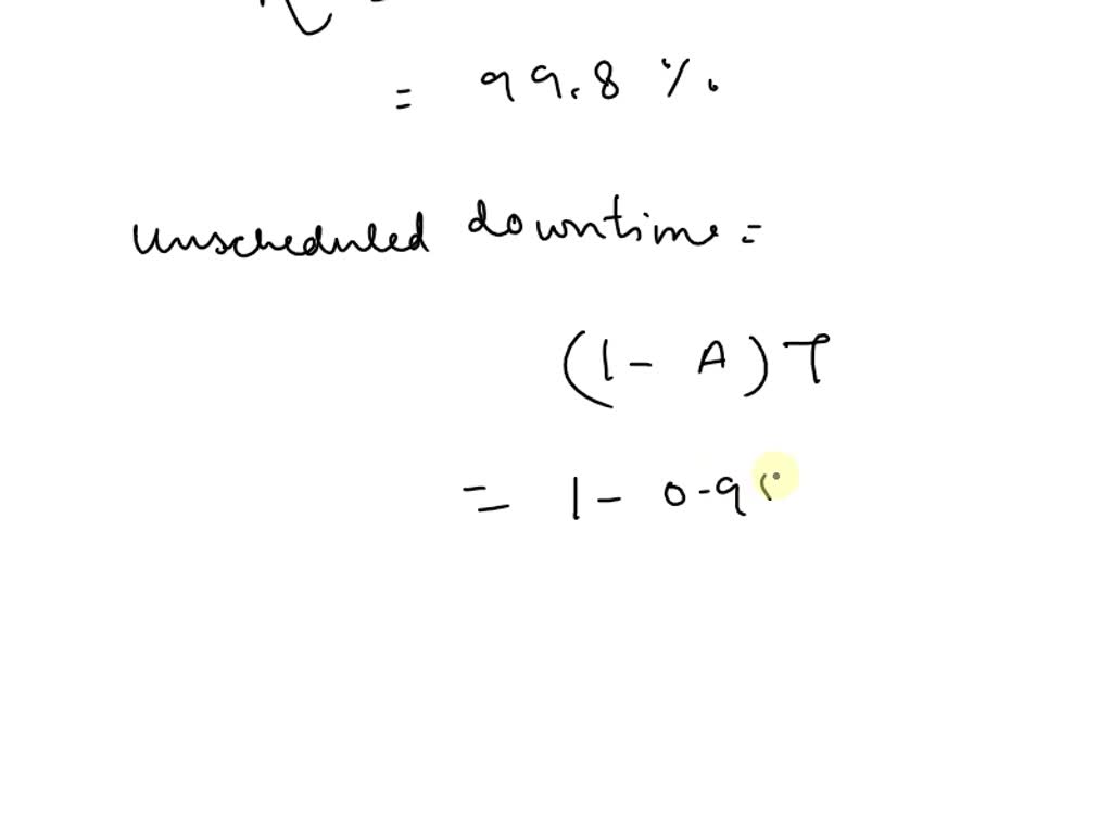 Solved Given A Cloud System With A Demand Availability A 98 If The Mttf Is Known To Be Two