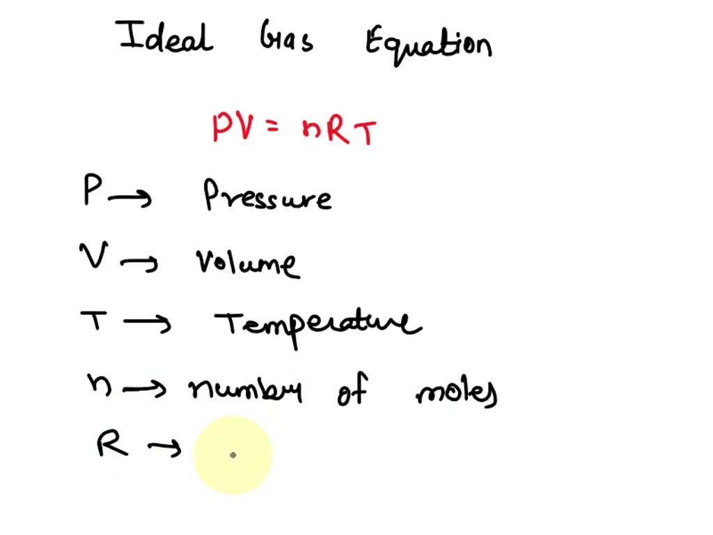 SOLVED: The following equation of state PV = nRT represents: a. The ideal gas law b. A uniform ...