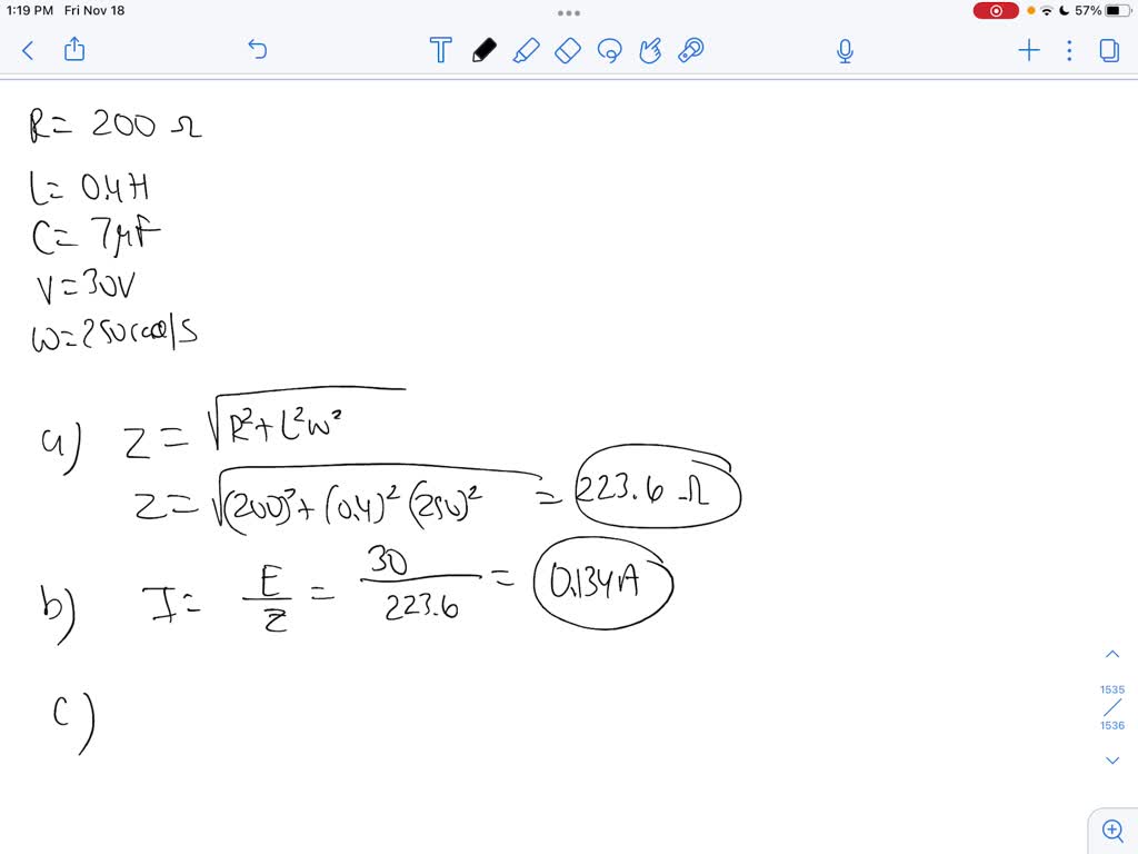 SOLVED: Part A Part B You have a resistor of resistance 200 , an inductor of inductance 0.390 I ...