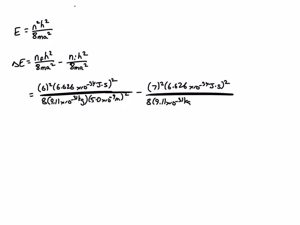 SOLVED: Calculate the wavelength of the light emitted when an electron in a one-dimensional box ...