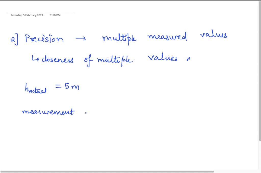 SOLVED: 1. Theory about precision and accuracy 2. Give real life ...