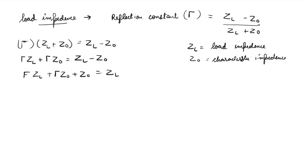 SOLVED: A transmission line as a characteristic impedance of 50 Ohm. A voltage reflection ...