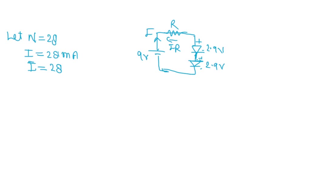 SOLVED: 5. Three series-connected LEDs are driven at a current of 30 mA from a 15 V DC source ...
