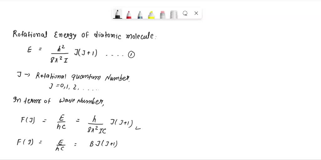 SOLVED: From the rotational microwave spectrum of H35Cl, we find that B ...