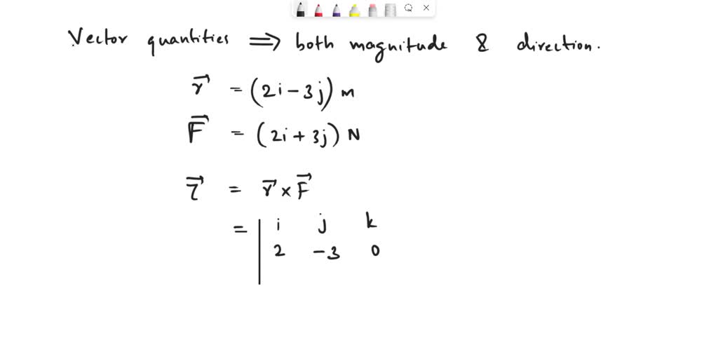 A particle located at the position vector r = (i + j) m has a force F = (2i + 3j) N acting on it ...