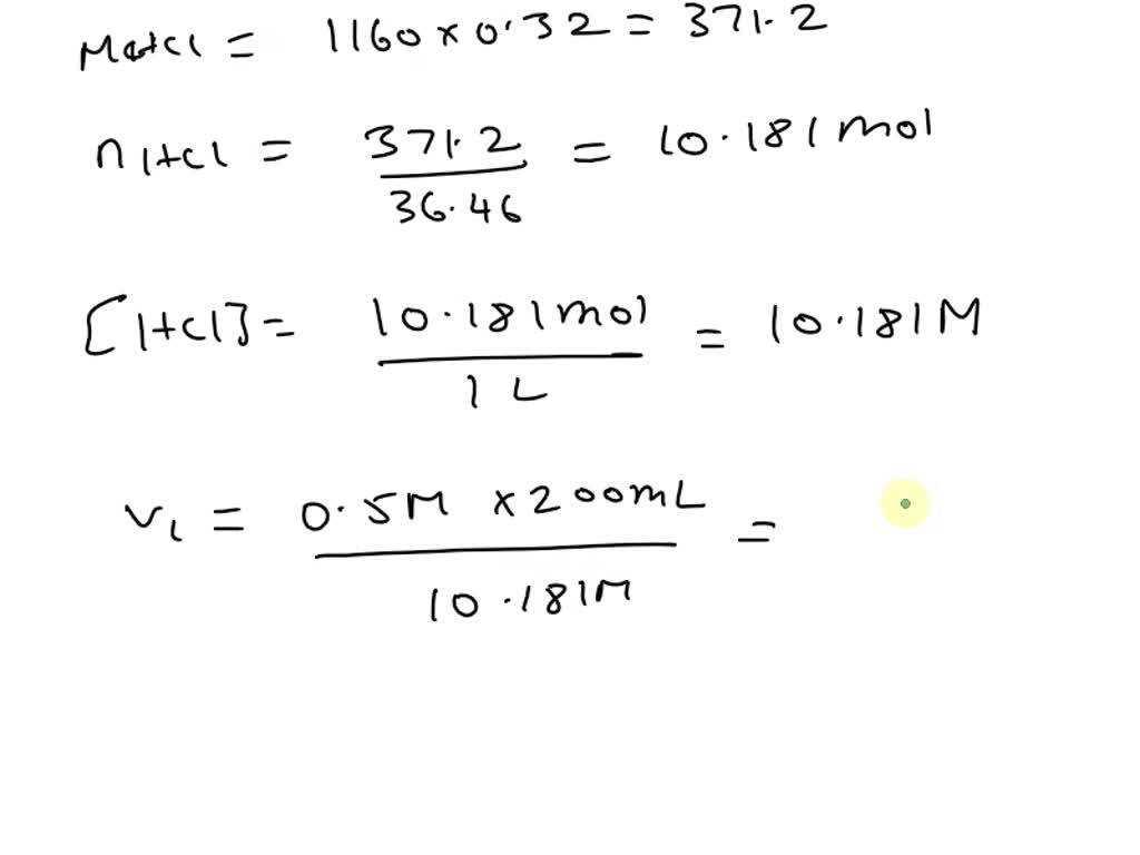 SOLVED: a. Given the sulfuric acid stock concentration as 18.1 M, determine the volume required ...