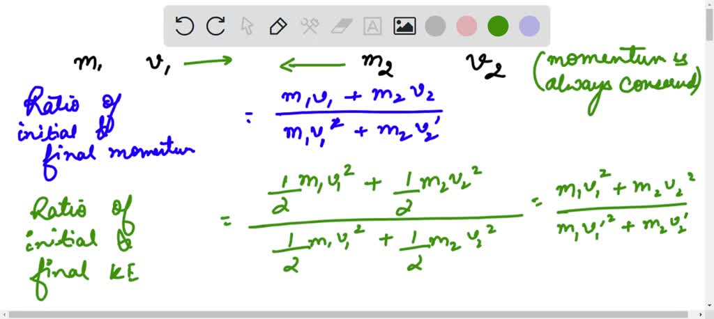 Examine each cart before and after the collision. Calculate the ratio ...