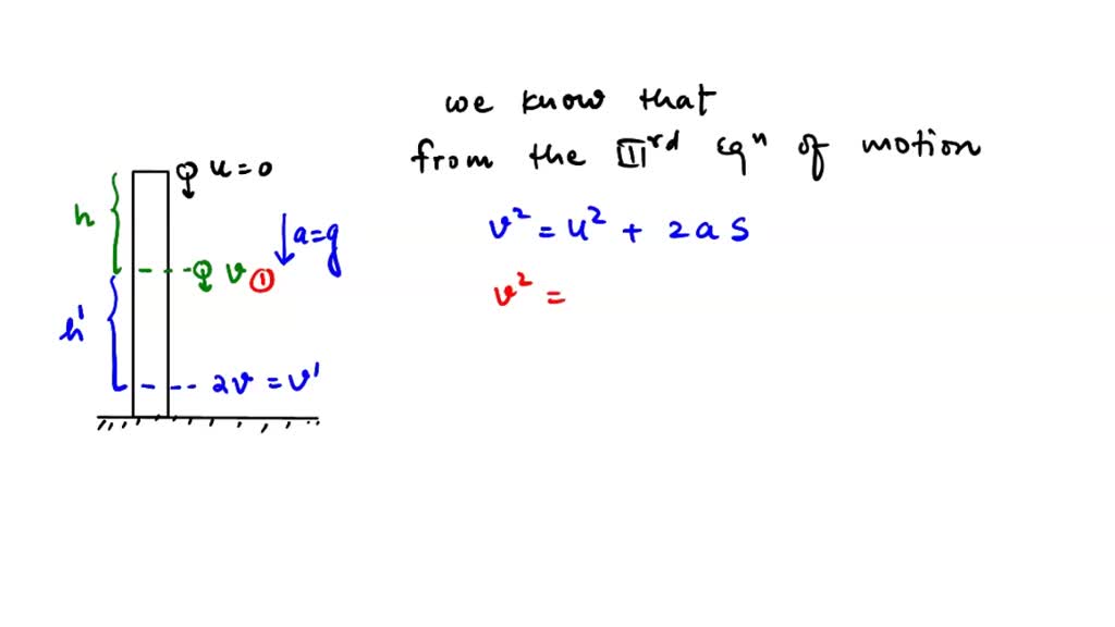 SOLVED:A body freely falling from rest has a velocity v after it falls ...