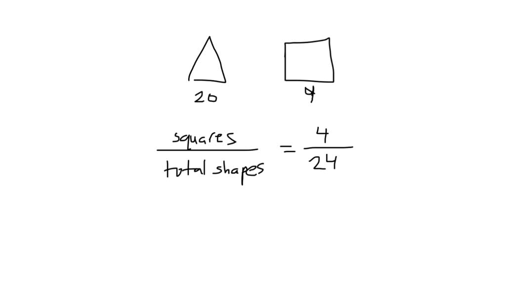 SOLVED: There are 20 triangles and 4 squares. What is the simplest ...