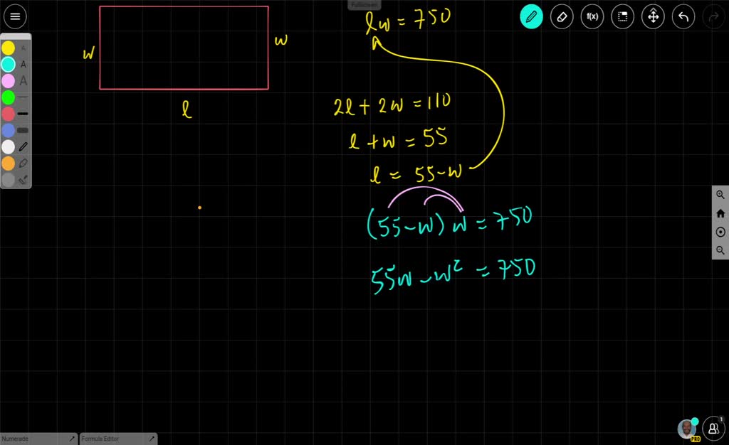 SOLVED: To fence a rectangular farm of 750 m^2, 110 m of fence has been ...