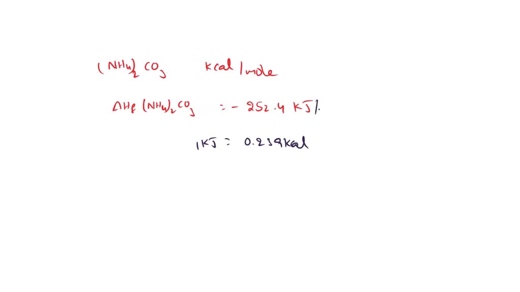SOLVED: Calculate the standard enthalpy of formation of ammonium ...