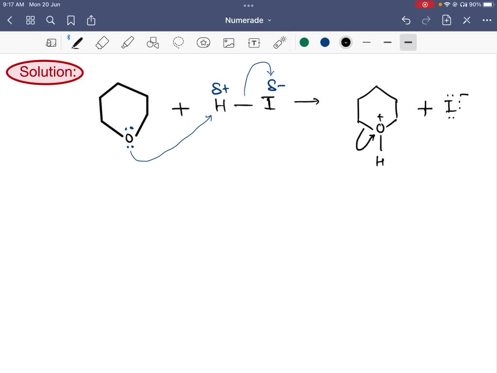SOLVED: Predict the product(s) for the following reaction. excess HI ...