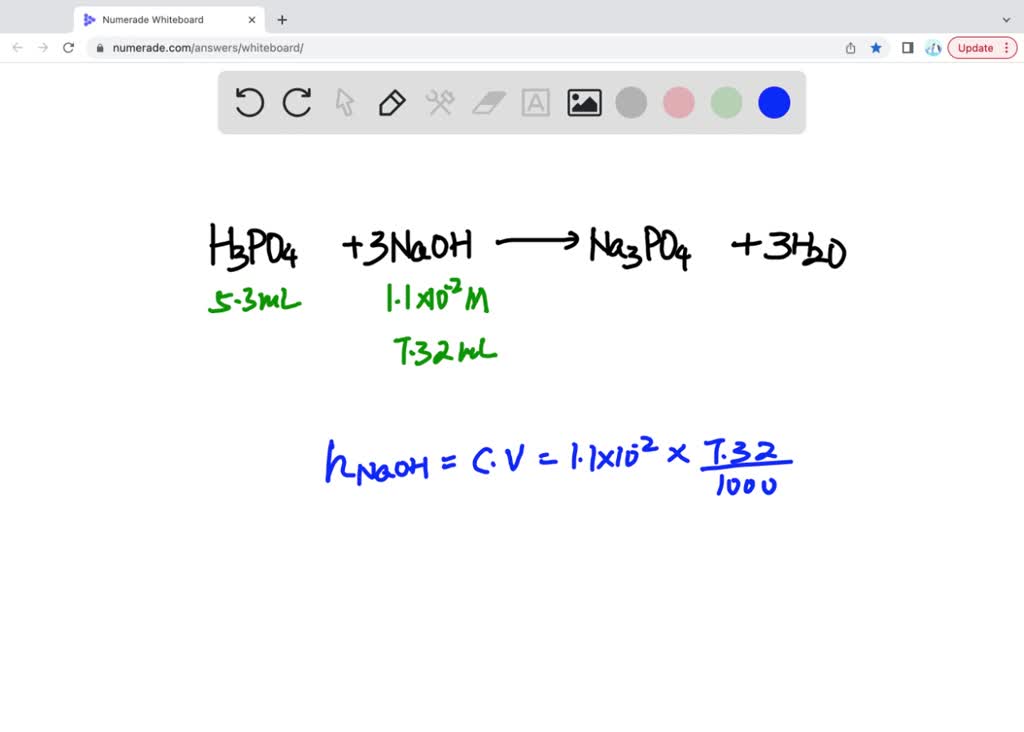 SOLVED: You want to determine the concentration of a phosphoric acid (H3PO4) solution using a ...