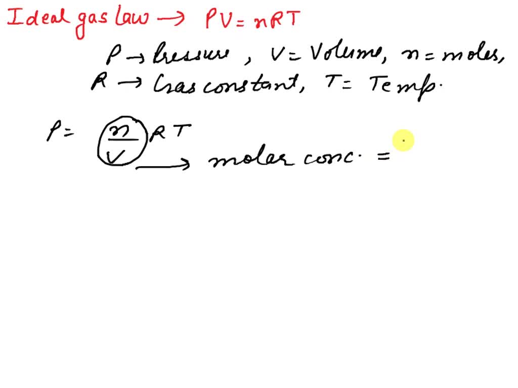 SOLVED: Use the ideal gas law to show that the partial pressure of a gas is directly ...