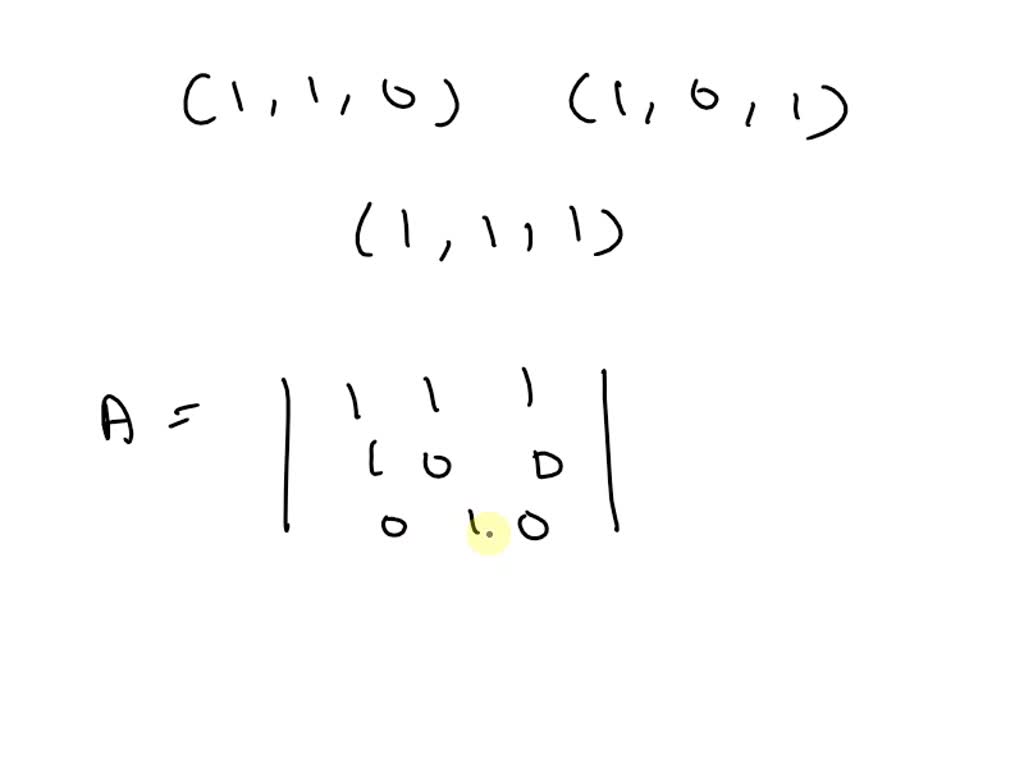 SOLVED: Construct a 3 by 3 matrix whose column space contains (1,1,0 ...