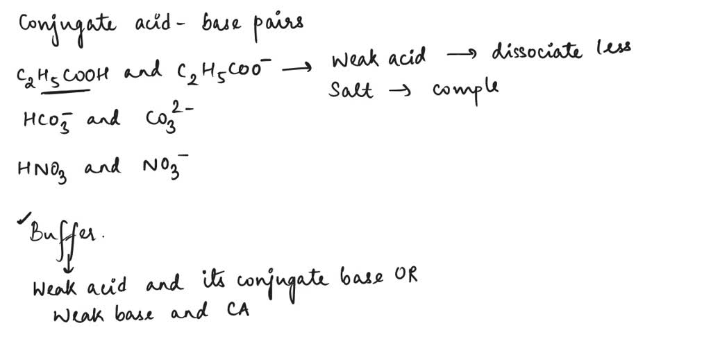 SOLVED: Which of these conjugate acidâ€“base pairs will not function as a buffer: C2H5COOH and ...