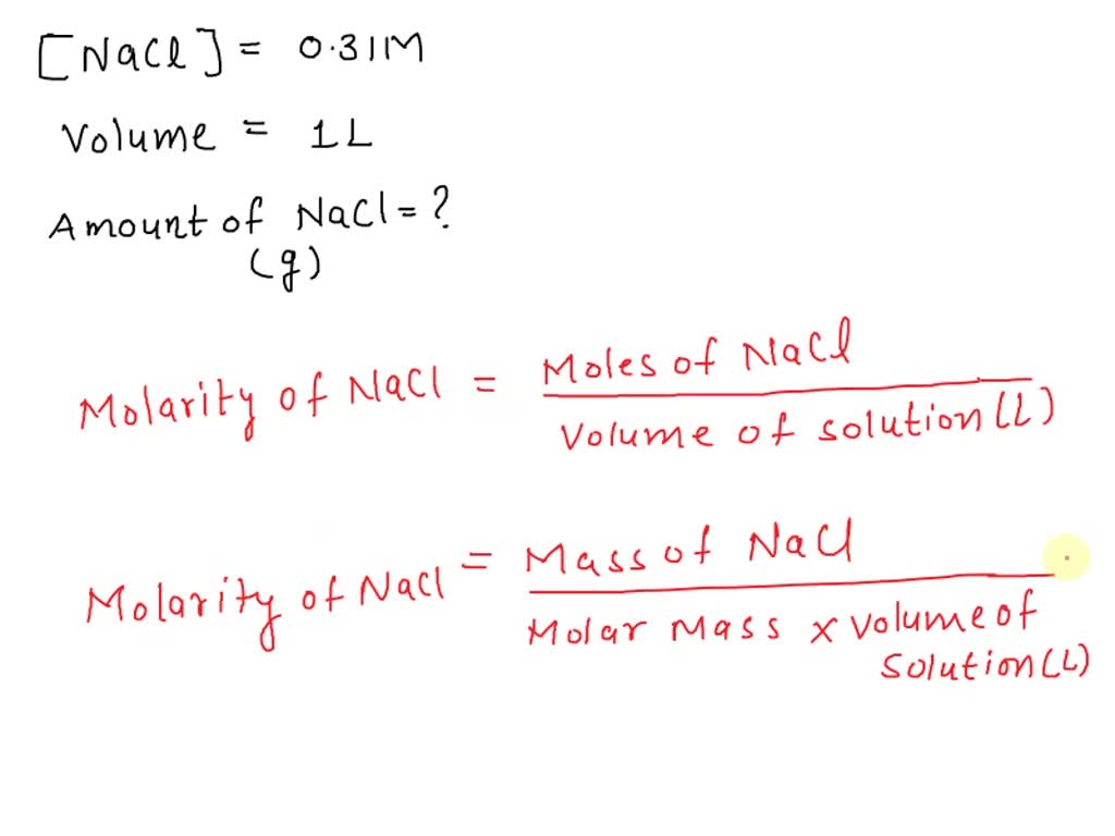 SOLVED: A "physiological saline solution is an aqueous solution of NaCl used to replenish ...
