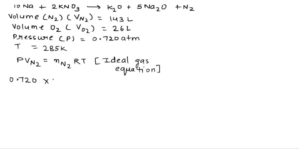 SOLVED: A number of reactions can be used to generate common gases on a ...