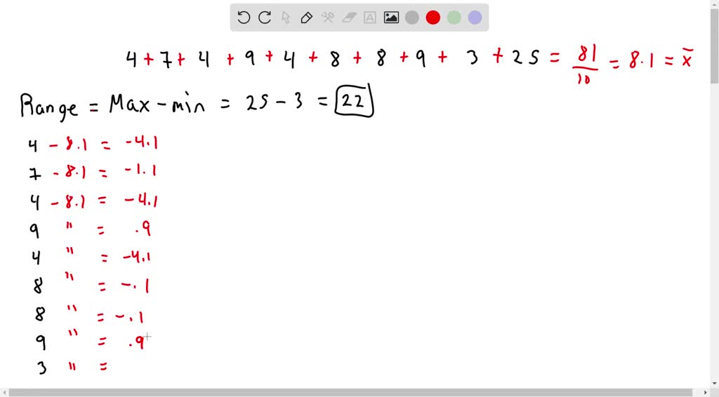 SOLVED: Calculate the range, population variance, and population standard deviation for the ...