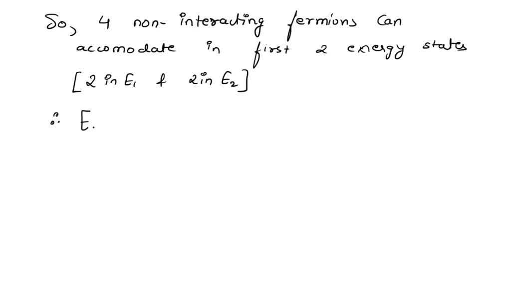 SOLVED: The energy of the four non-interacting identical fermions and ...
