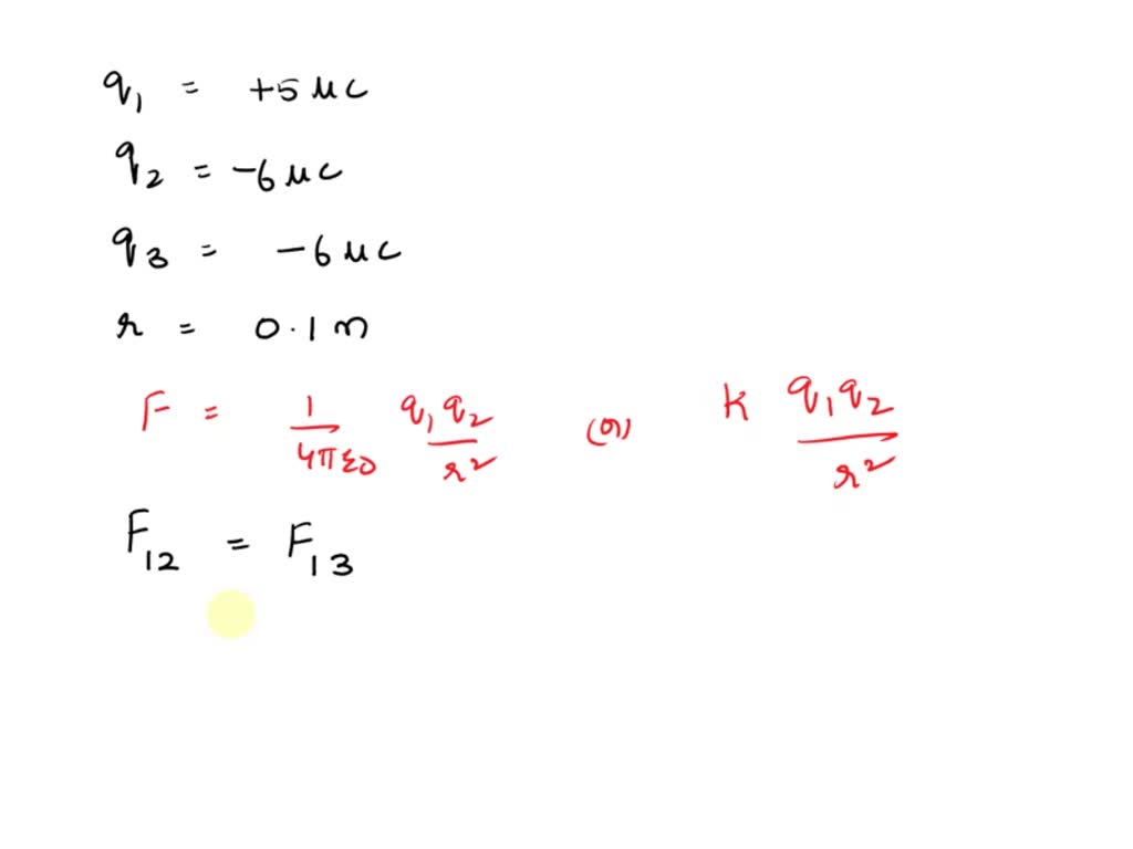 SOLVED: Find the magnitude and direction of the net electrostatic force F acting on the 10 nC ...