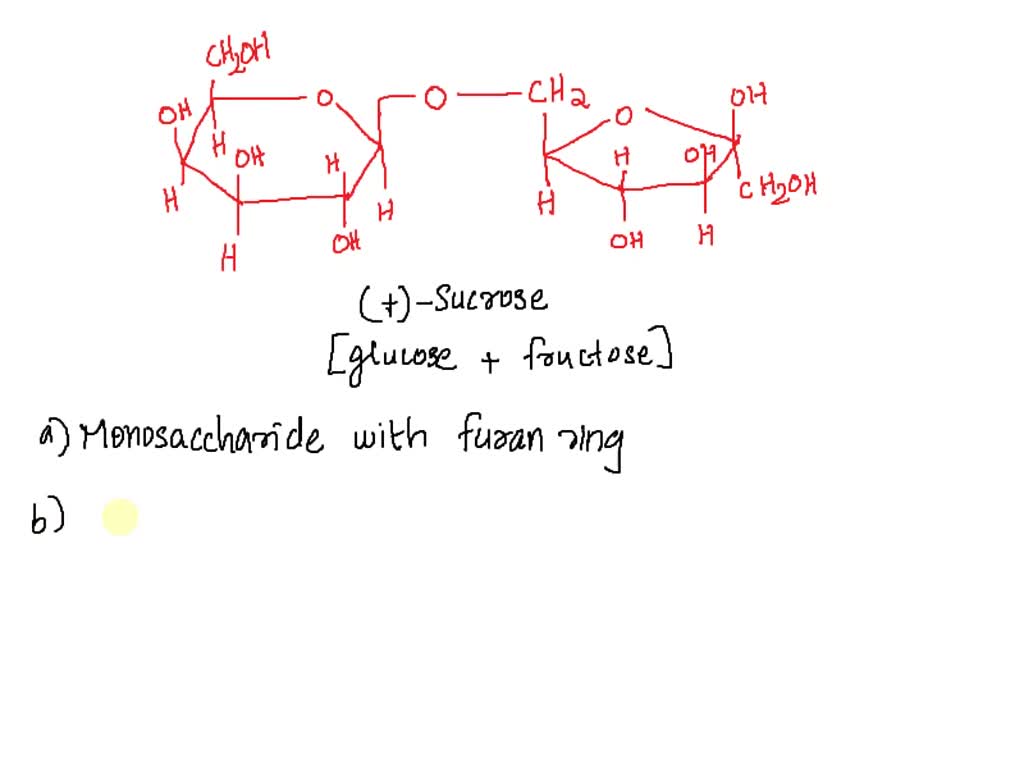SOLVED: cyclic monosaccharides shown below. Show the structure of the ...