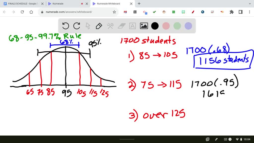 SOLVED:the mean IQ score for 1700 students is 95. with a standard ...