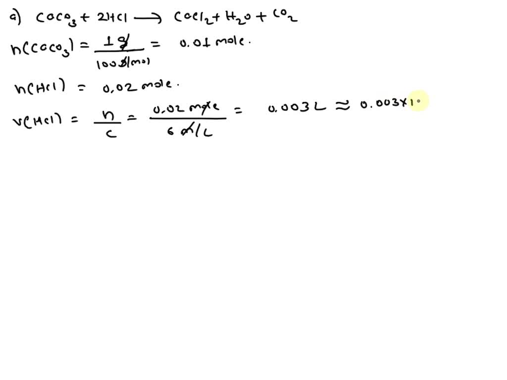 SOLVED: 11. How many millilitres of 6 M hydrochloric acid are required to react exactly with (a ...