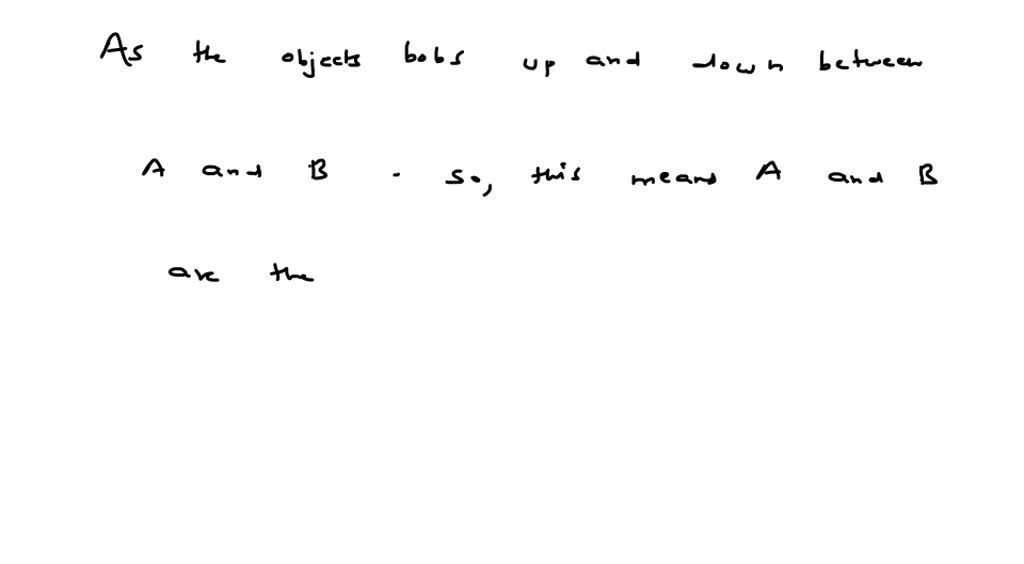 SOLVED: An object is attached to a vertical spring and bobs up and down ...