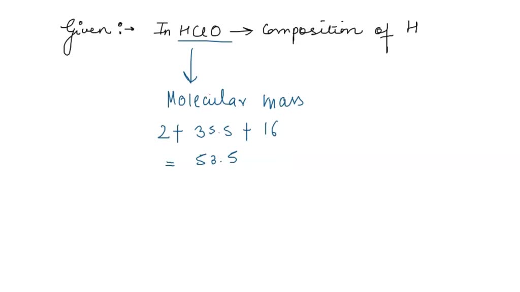 SOLVED: The formula of perchloric acid Is HCIO , Determine the percent ...