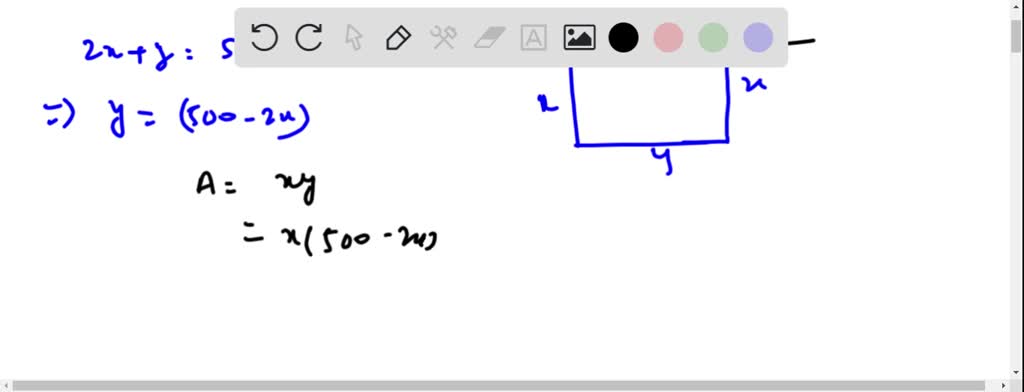 SOLVED: We need t0 enclose rectangular field with fence We have 500 ...