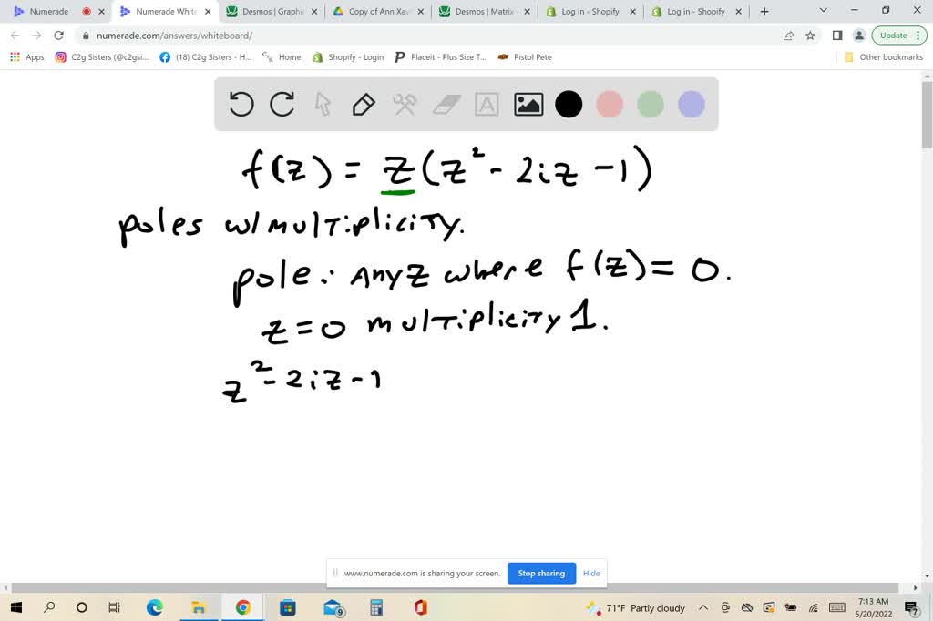 SOLVED: Find all poles and its multiplicities for Find all poles and its multiplicities for the ...