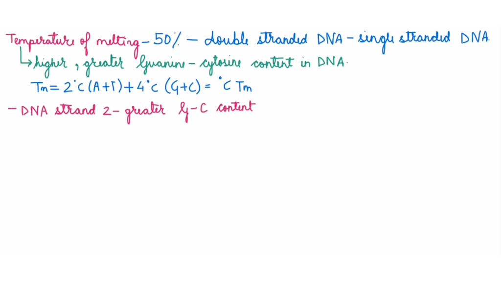 SOLVED: [3] What is "melting" of DNA and how is the melting temperature ...