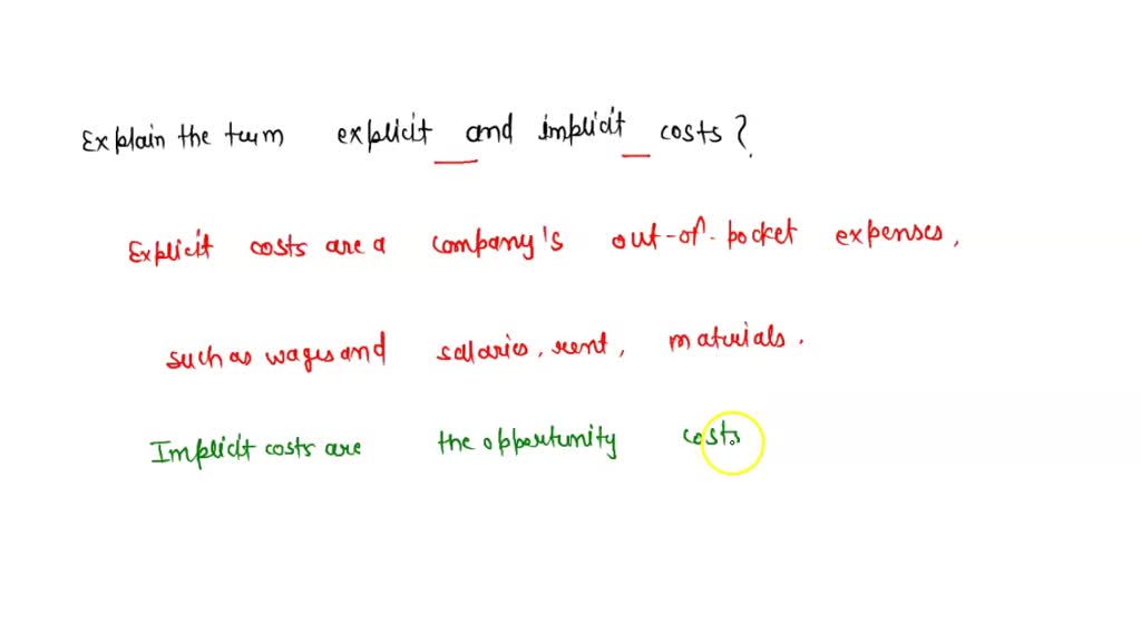 SOLVED: An example of an implicit cost is: Group of answer choices ...