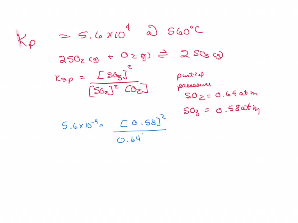 SOLVED: The equilibrium constant Kp for the oxidation of sulfur dioxide ...