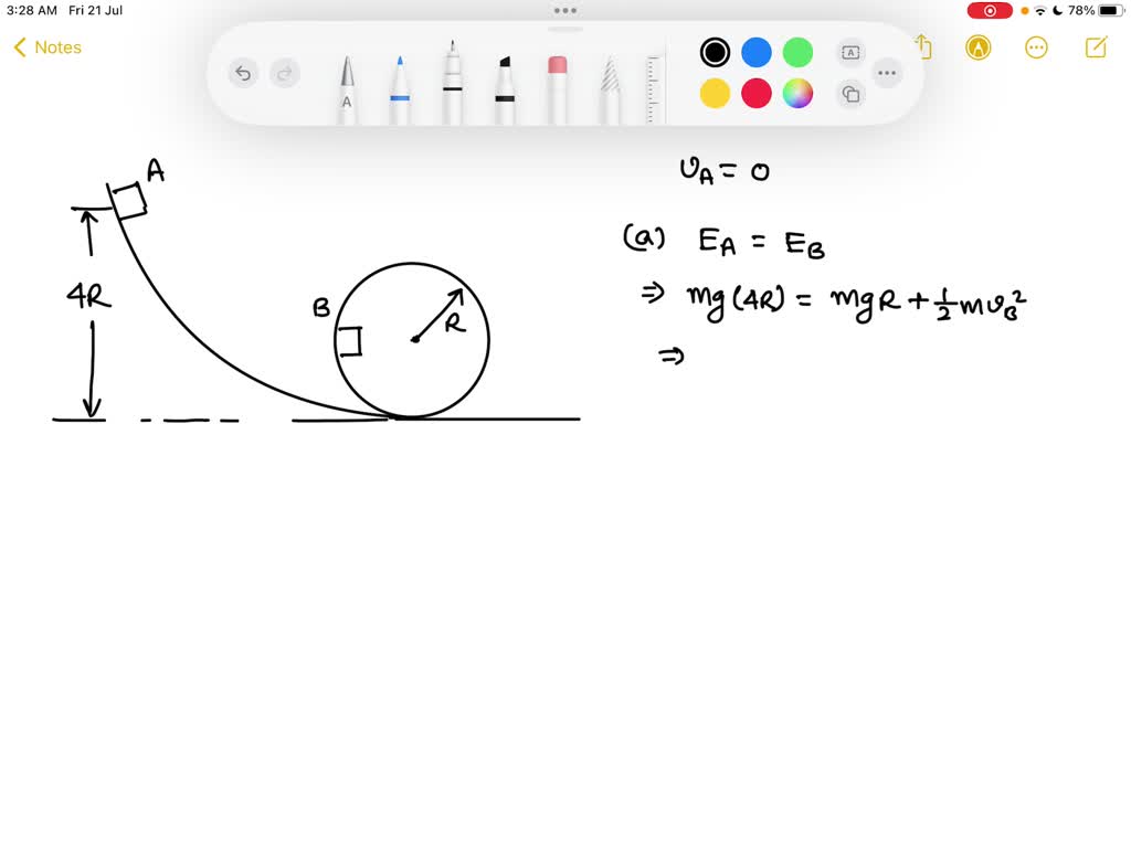 SOLVED: A small block of mass m slides without friction around the loop-the-loop apparatus shown ...