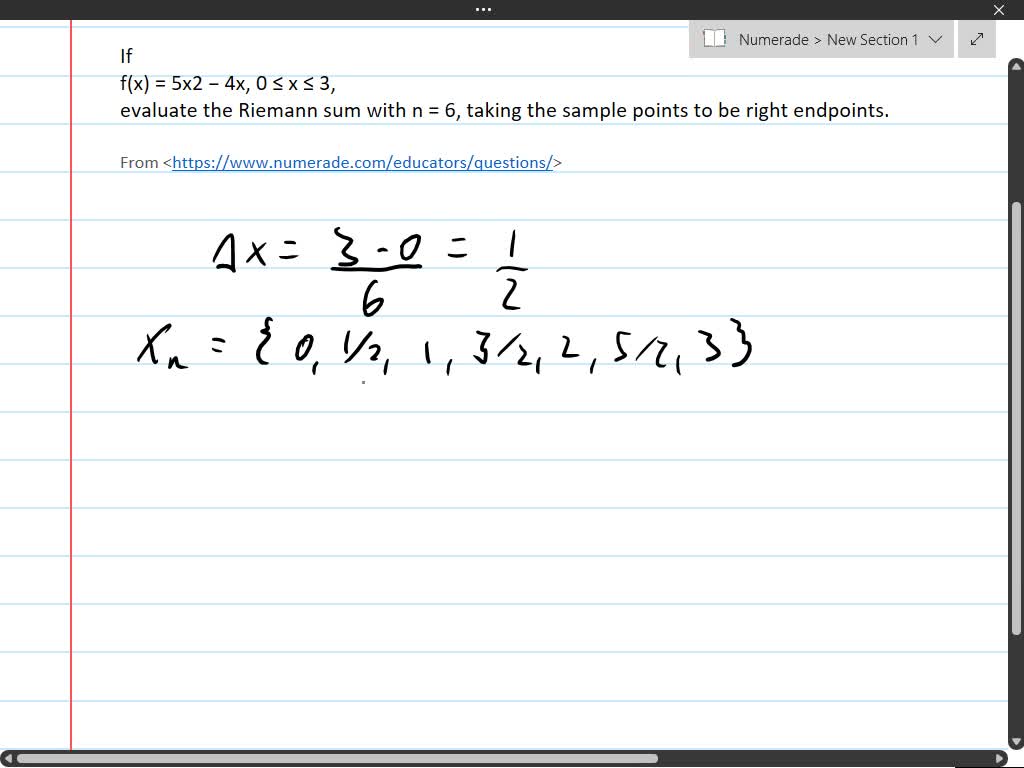 Solved A Evaluate The Riemann Sum For F X X3 6x Taking The Sample Points To Beright