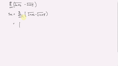 Point(s) possible For the following telescoping series, find...