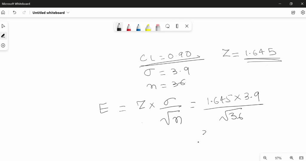 Solved Find The Margin Of Error For The Given Values Of C And C090 3885