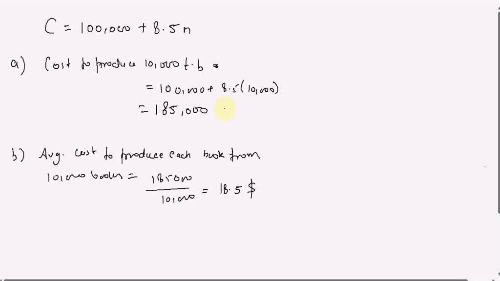 SOLVED: To produce a textbook, suppose the publisher spent 811,500 for ...