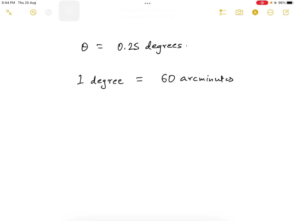 SOLVED: If a planet has an angular size of 0.25 degrees, what will be its angular size in ...