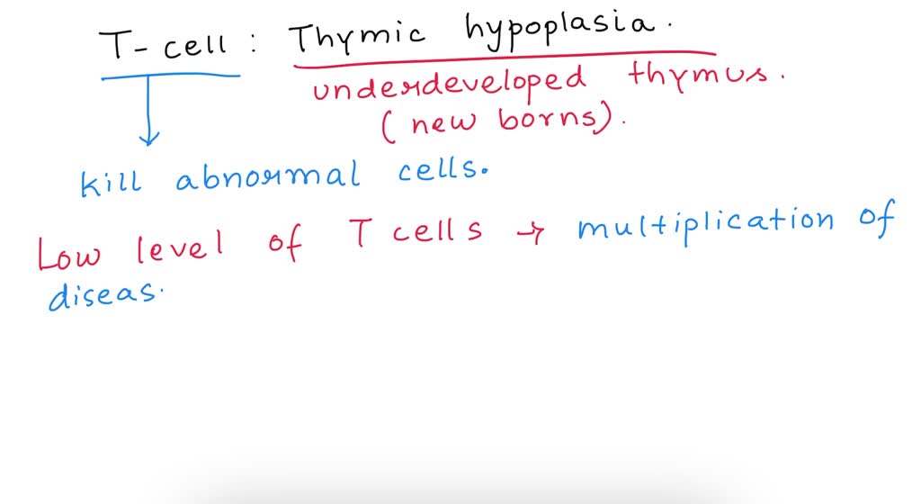 SOLVED: A T-cell deficiency associated with thymic hypoplasia leads to ...